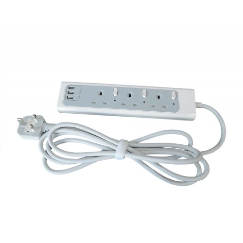 3/4/5 Gangs Plus 3 USB Safety Extension Sockets - Omni Electrical ...