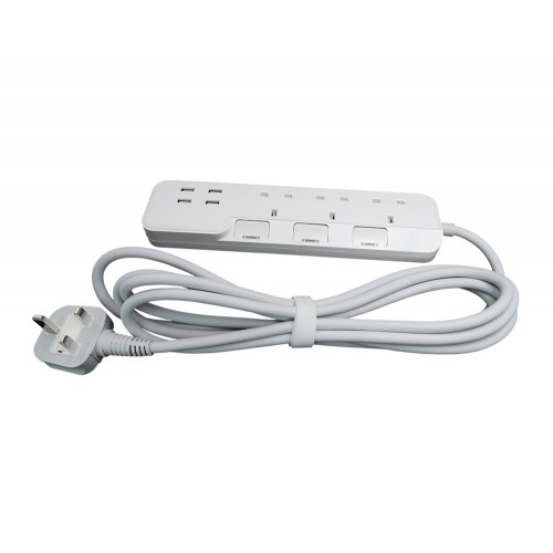 3/4/5/6 Gangs Plus 4 USB Safety Extension Sockets - Omni Electrical ...