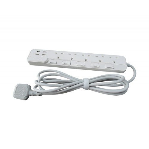 3/4/5/6 Gangs Plus 4 USB Safety Extension Sockets - Omni Electrical ...