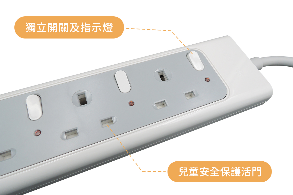 3/4/5 Gangs Plus 3 USB Safety Extension Sockets - Omni Electrical ...